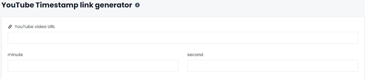 YouTube Timestamp link generator